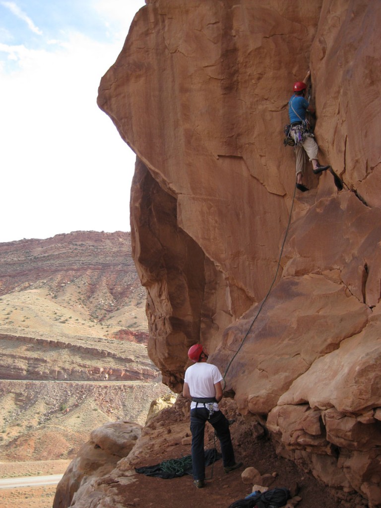 Right Chimney (5.10+) of the Three Penguins, Arches National Park, UT ...